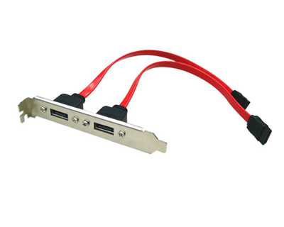 Two eSATA 7pin receptacle to SATA 7pin plug signal extension cable with ...