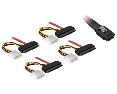 Mini SAS 36pin to 4 SAS 29pin with 4 IDE Big 4pin Power Cable (CB-S0012 ...
