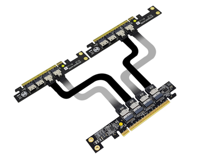 PCIEX16E-D8E | PCIe x16 edge connector to two PCIe x8 edge connector ...