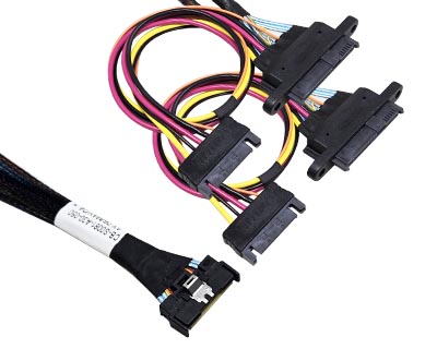 CB-S0081 | PCIe 4.0 / PCIe 5.0 Cable | MCIO 8x to two U.2 SSD (SFF-8639 ...