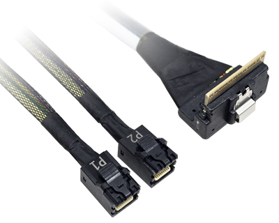 CB-S0086 | Two Mini SAS HD 4i (SFF-8643) plug to SlimSAS 8i (SFF-8654 ...