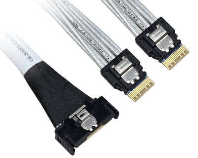 CB-S0083 | PCIe 4.0 / PCIe 5.0 Cable | MCIO 8x to two SlimSAS 4i 38pin ...