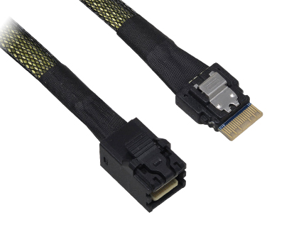 CB-S0088 | Mini SAS HD 4i (SFF-8643) plug to SlimSAS 4i (SFF-8654) plug ...