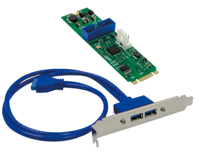 2-port (2-in-1 Internal Port) USB 3.0 to M.2 Dual Key B+M PCIe-based ...