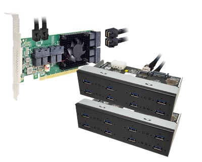 8U316-PCIE16XG301 | Eight channel 16-port USB 3.2 Gen 2 (10Gbps) to PCI ...